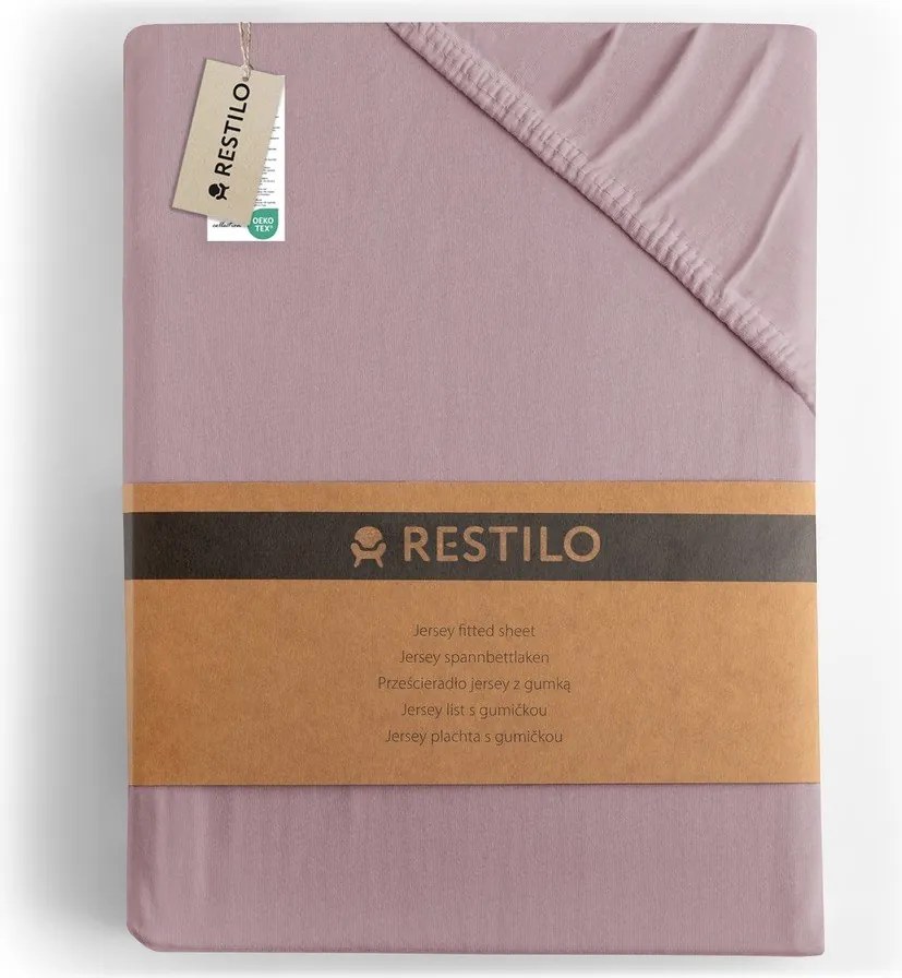 Napínací prostěradlo starorůžové jersey 160x200 cm Amber – Restilo