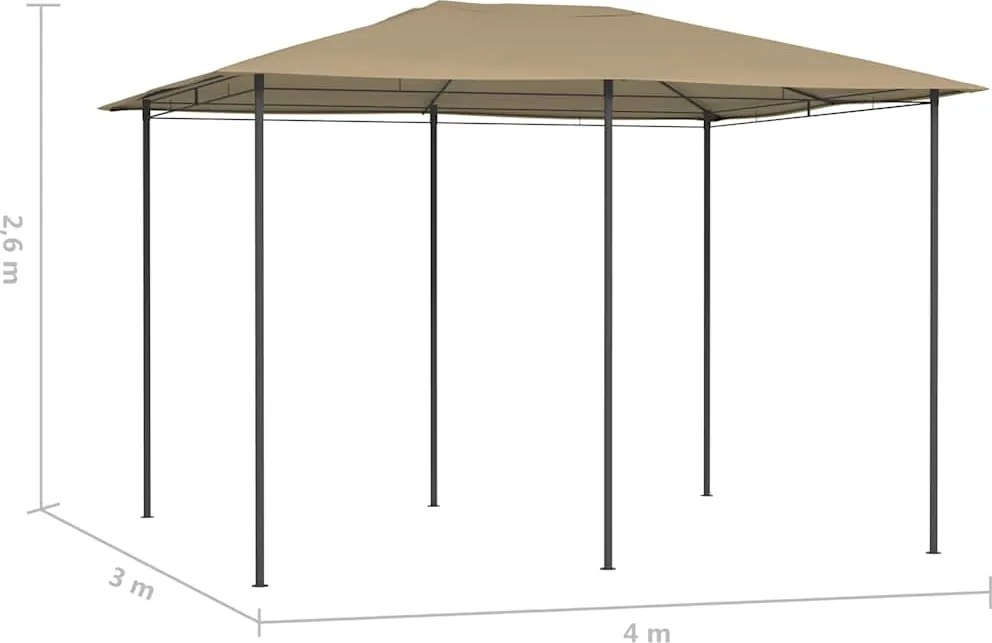 Altán 3 x 4 x 2,6 m taupe 160 g/m² 313615
