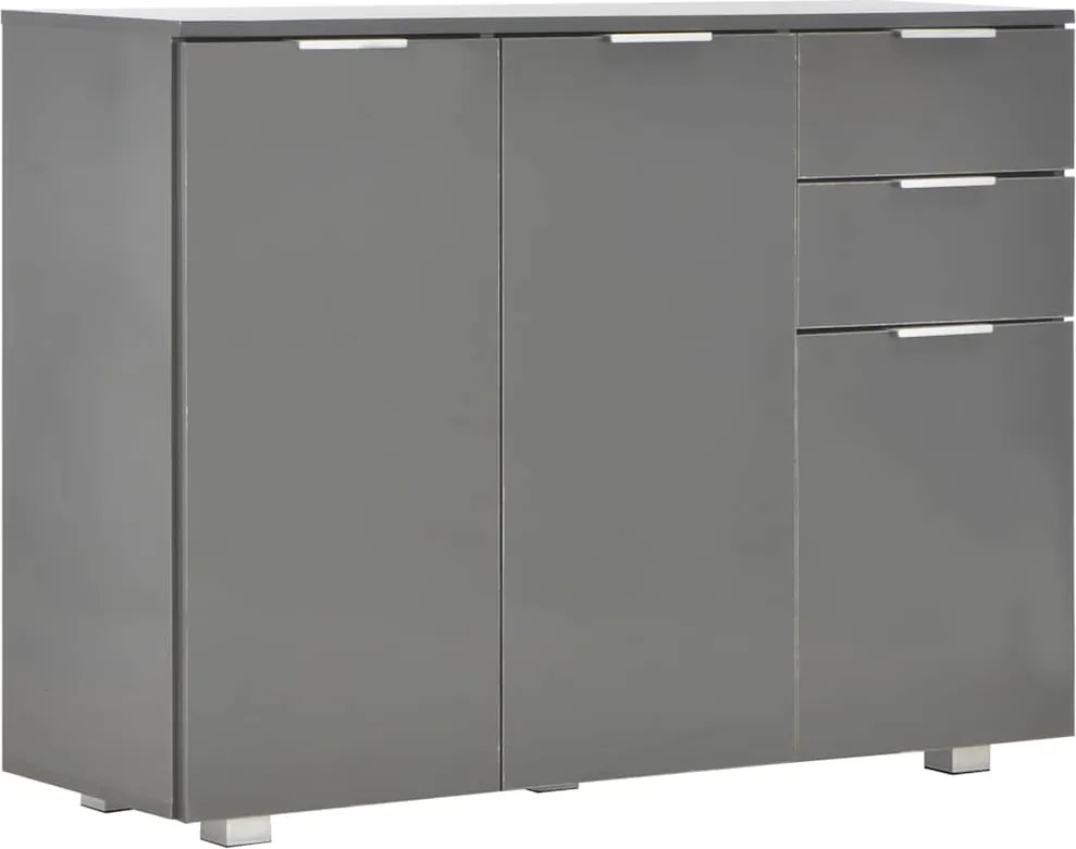 Příborník šedý s vysokým leskem 107x35x80,5 cm 283720
