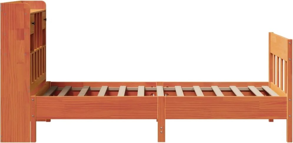Postel bez matrace voskově hnědá 100 x 200 cm masivní borovice 3323268