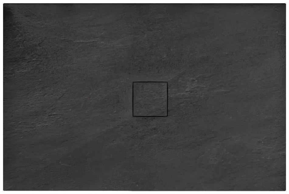 Rea BLACK STONE - Kamenná sprchová vanička 90 x 120 x 3,5 cm + sifon, černá, REA-K9603