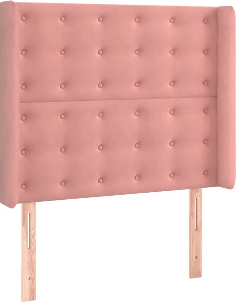 Box spring postel s matrací a LED růžová 100x200 cm samet 3139792