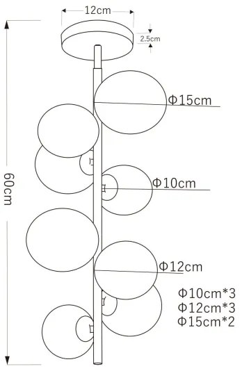Globo 56133-8D - LED Lustr na tyči RIHA 8xG9/3W/230V