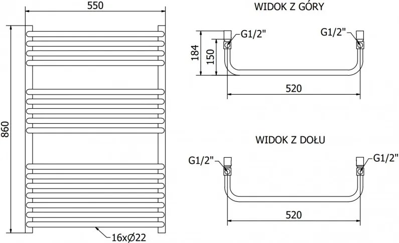Mexen Apollo, topné těleso 860 x 550 mm, 479 W, bílá, W117-0860-550-00-20
