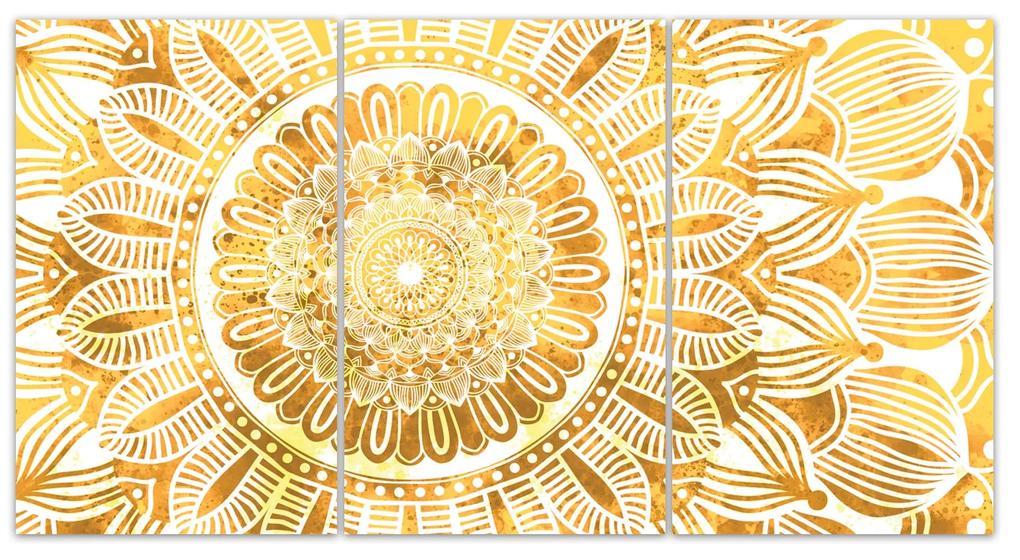 Malvis ® Obraz mandala zlaté slunce Velikost (šířka x výška): obdélník - 120x80 cm