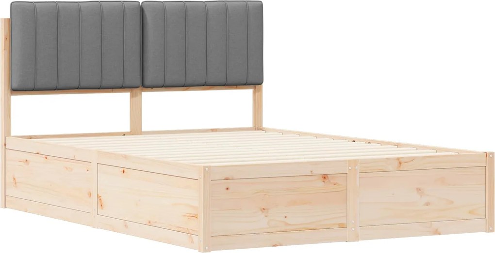 Rám postele s čalouněným čelem s čelo Světle šedá 135 x 190 cm 3398239