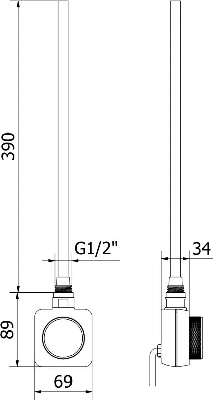Mexen Ares, elektrické topné těleso 900 x 600 mm, 400 W, černá, W102-0900-600-6400-70