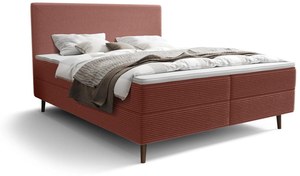 Manželská postel 200 cm Napoli Comfort (terakota) (s roštem, s úl. prostorem). 1082553