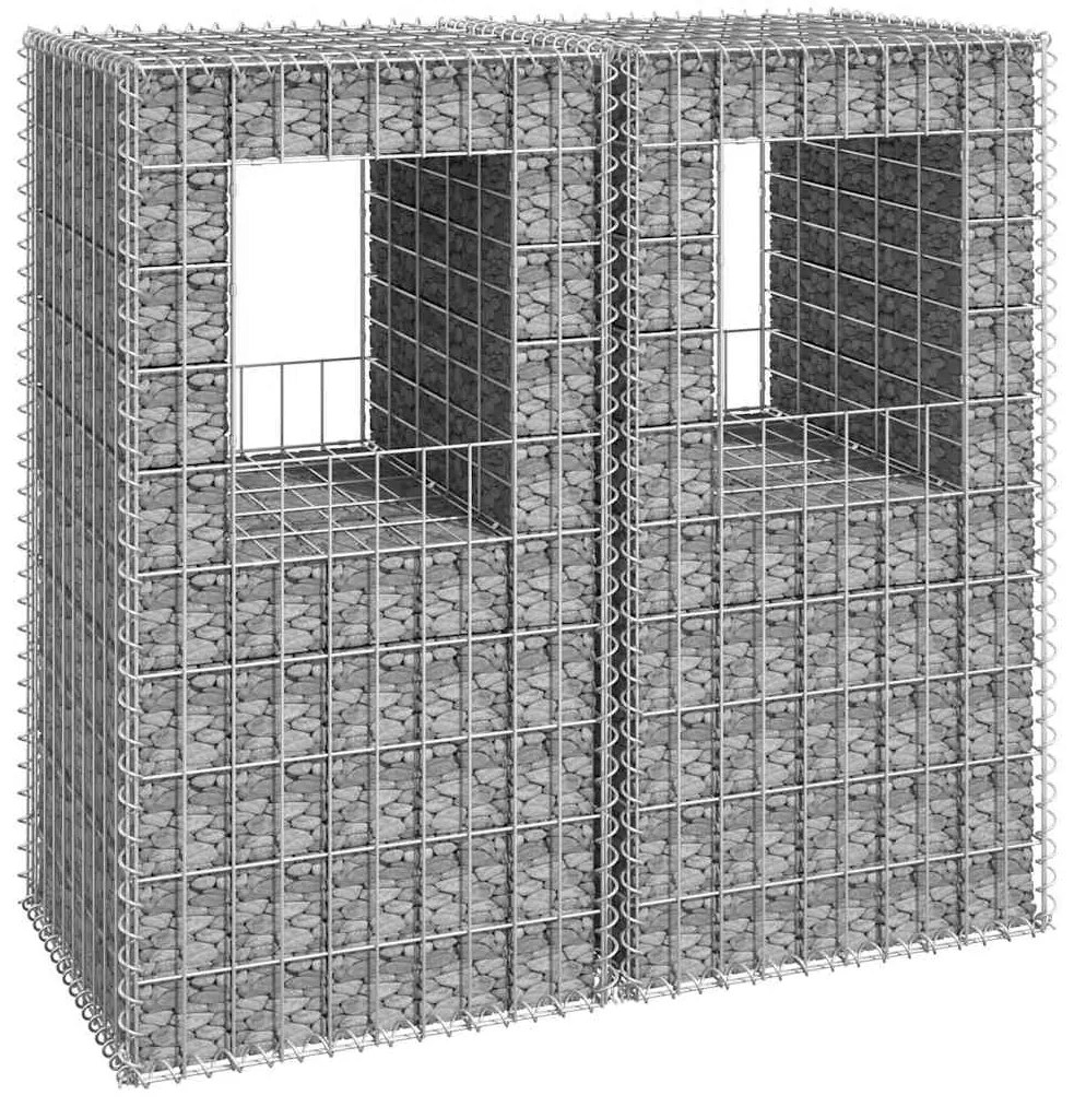 Gabionové sloupky 2 ks 50 x 50 x 100 cm železo 151269