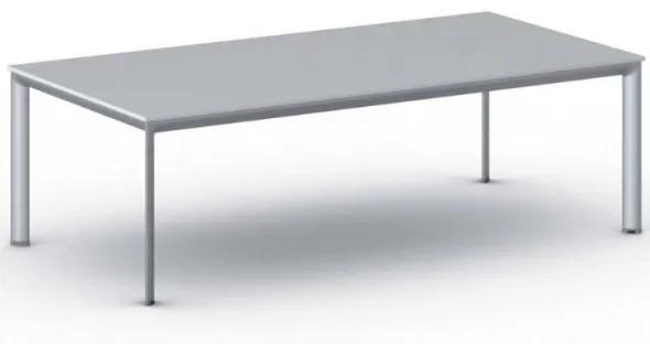 Kancelářský stůl PRIMO INVITATION, šedostříbrná podnož 2400 x 1200 mm, šedá