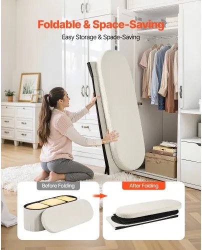 Oválný úložný taburet, Nosnost 299,371 kg VEVOR – 1060 × 355 × 340 mm