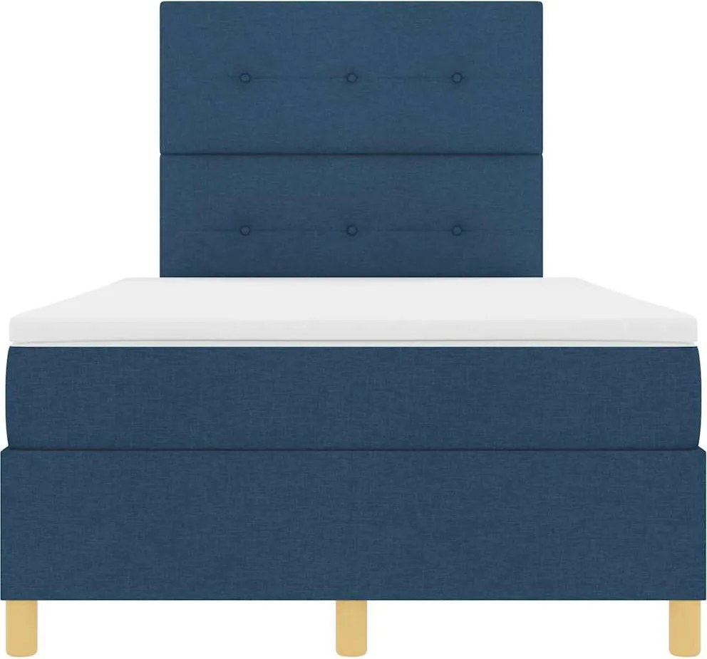 Postel s boxspringem s čelo Modrá 120 x 190 cm textil 3339608