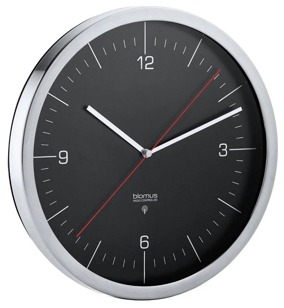 Blomus Rádiem řízené hodiny CRONO Ø 24 cm černé