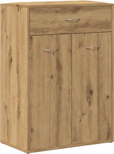 skříňka na boty, botník, 1 zásuvka, 2 dvířka, dřevo, 85x61x36 cm, dub artisan, Dekorino BB20260067