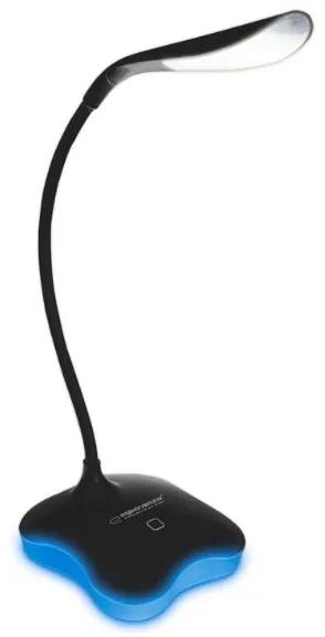 Stmívatelná LED stolní lampička, 3W, studené světlo, s nočním světlem, černá