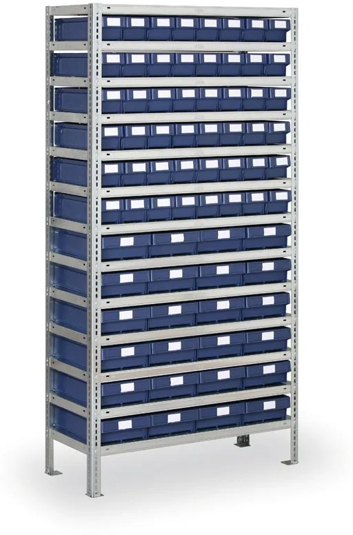 Regál s plastovými boxy MAX - 2000 x 500 x 1000 mm, 48x C, 28x F