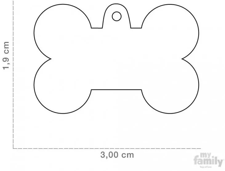 Psí známka MY FAMILY Hliníková růžová kost střední