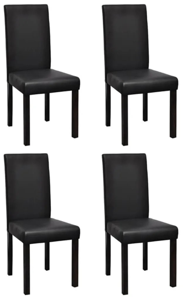 60586 vidaXL Jídelní židle 4 ks černé umělá kůže