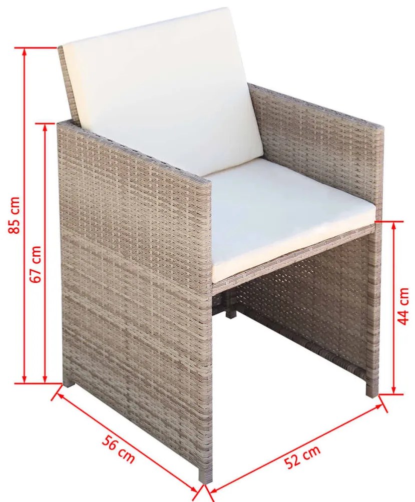 vidaXL Marketos Zahradní židle 2 ks s poduškami a polštáři polyratan béžové