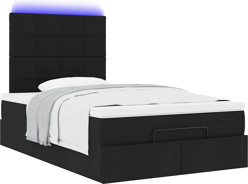 Osmanský rám postele s matrací černá 120x190 cm textil 3313991