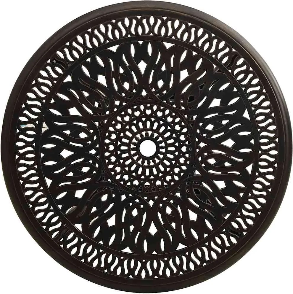 Zahradní stůl bronzový 90 x 90 x 74 cm litý hliník 315585