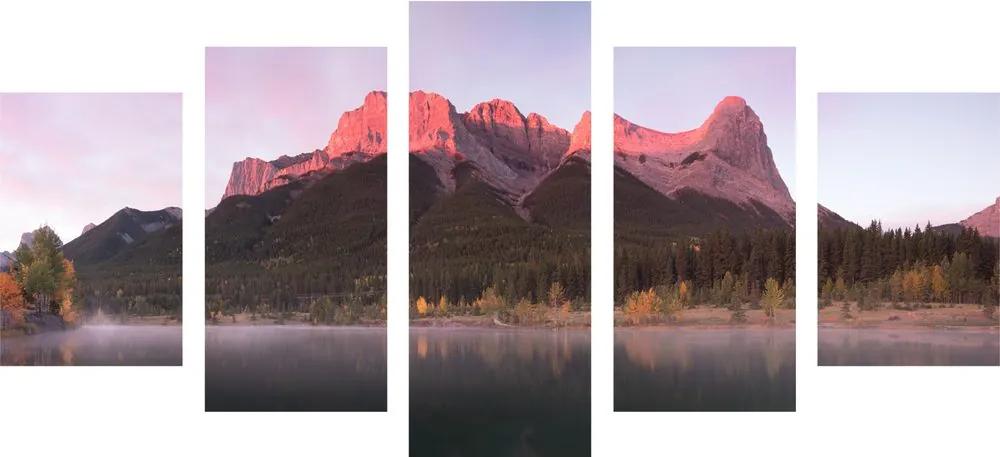 5-dílný obraz západ slunce nad Dolomity Varianta: 100x50