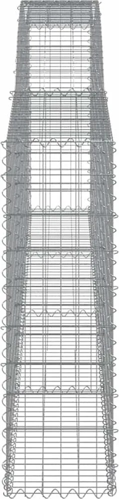 Klenuté gabionové koše 8 ks 400x30x100/120cm pozinkované železo 3146872