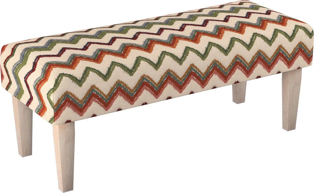 Dlouhá lavička 100x40cm barva vícebarevná látka pletený vzor, vzorované