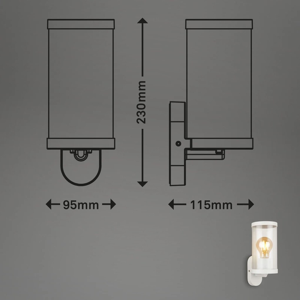 BRILO 3600016 Venkovní svítidlo, bílé, 1x E27 / max. 12W (starý kód: BRILO 3600-016) - BRILO