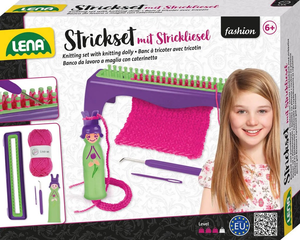 LENA Pletací stav kreativní dětský set s vlnou a nástroji 42679 ln42679