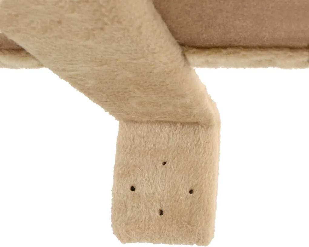 Nástěnné škrabadlo pro kočky se sisalovými sloupky - béžové | 194 cm