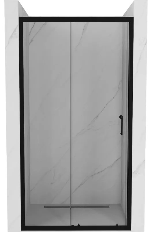 Mexen Apia rozsouvací sprchové dveře 115 cm, Průhledné, Černá - 845-115-000-70-00