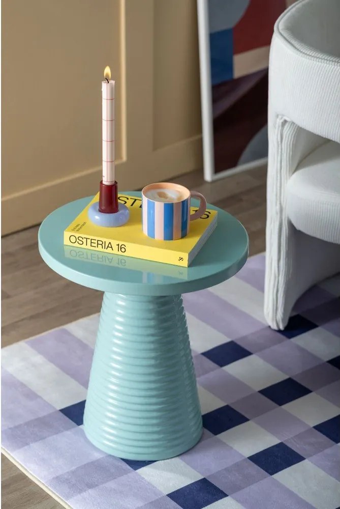 Kovový kulatý odkládací stolek ø 40 cm Catania Ribbed – Leitmotiv