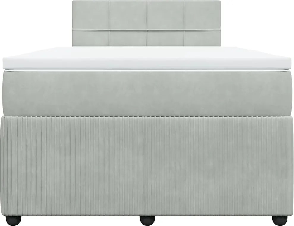 Box spring postel s matrací světle šedá 120 x 200 cm samet 3290010