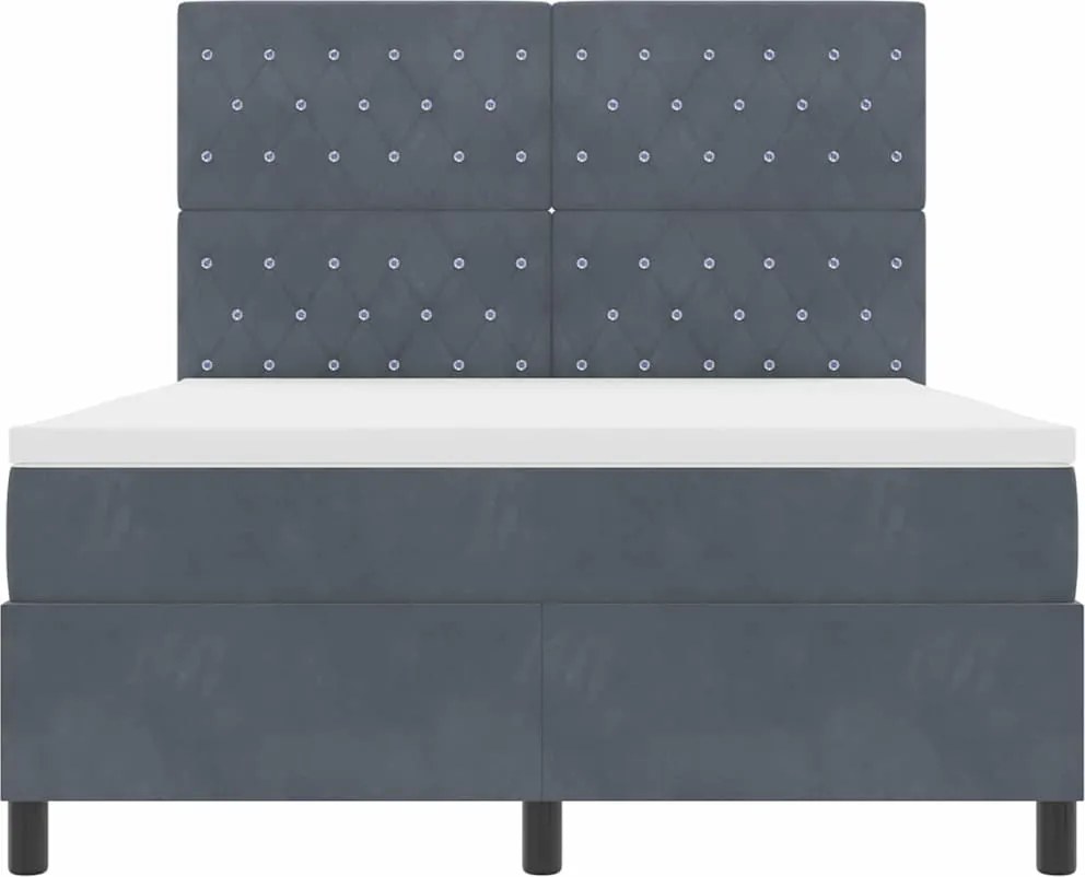 Postel s boxspringem s matrací Tmavě šedá 140 x 200 cm samet 3339771