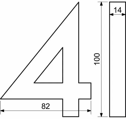 Hliníkové číslo 8 v „3D“ provedení s broušeným povrchem. RICHTER RN.100LV.8.AL.3D