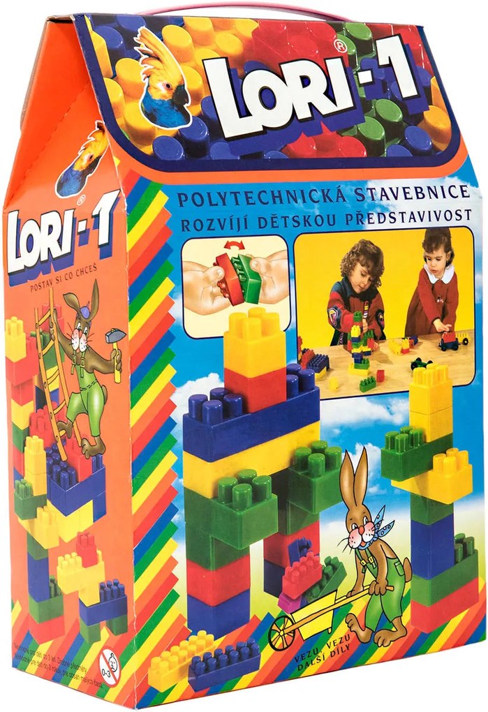 LORI 001 Stavebnice 1 barevné kostky set 50ks v krabici lr1