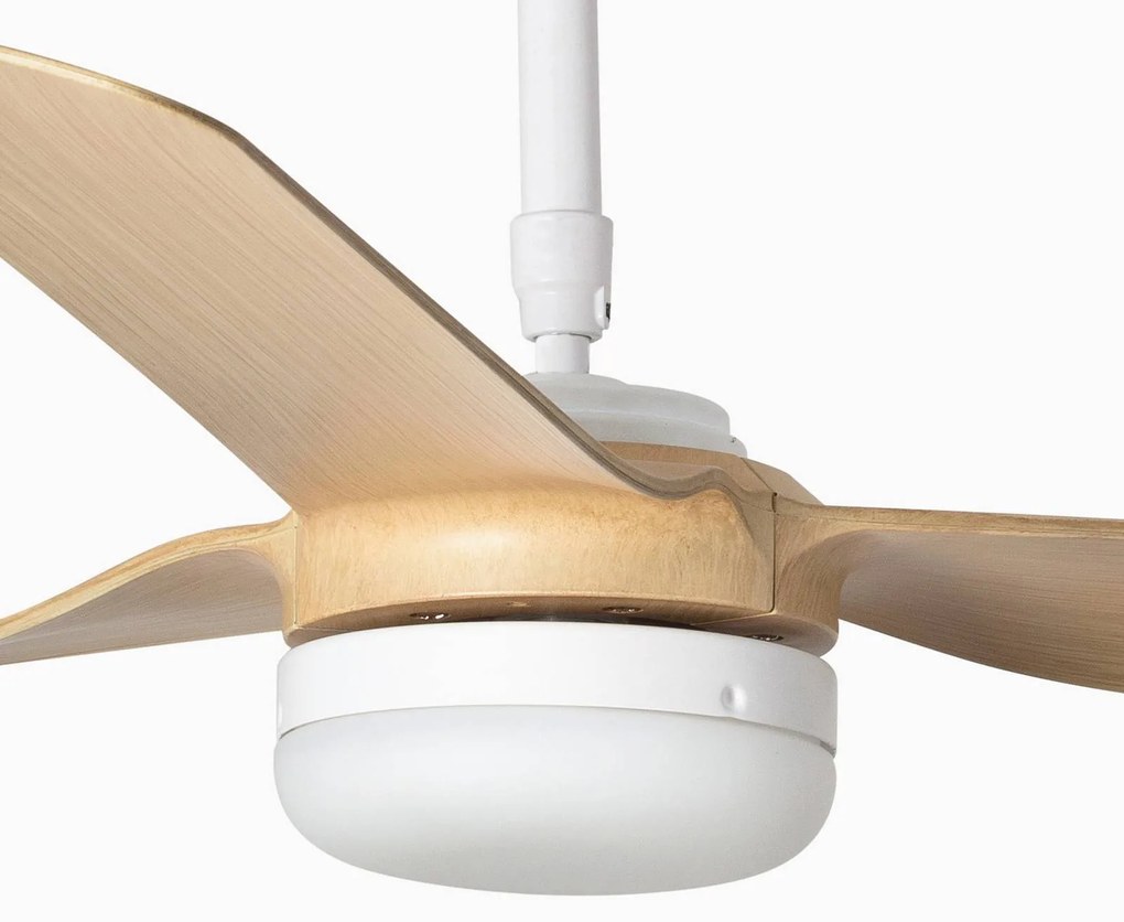 Stropní ventilátor Punt M DC LED bílá/světlé dřevo