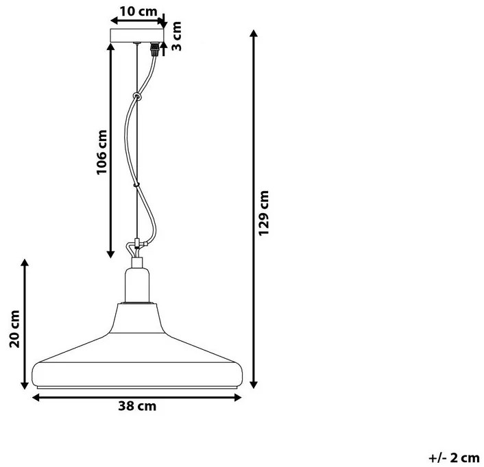 Stropní skleněná lampa v zlatožluté barvě ALIKOS Beliani