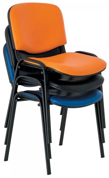Kožená konferenční židle ISO - černé nohy, modrá