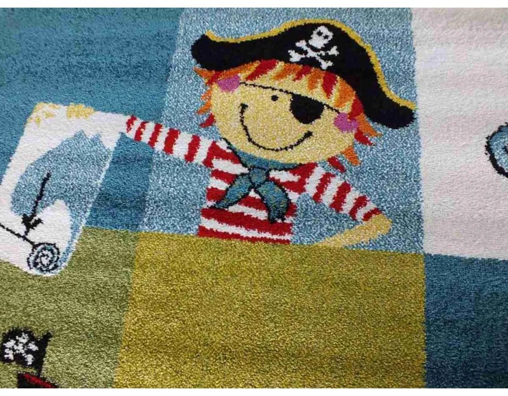 Dětský koberec Piráti modrý, Velikosti 133x190cm