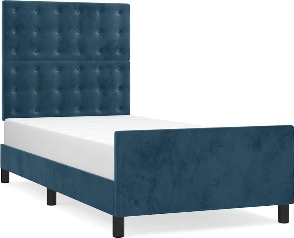 Rám postele bez matrace tmavě modrý 80x200 cm samet 3125969