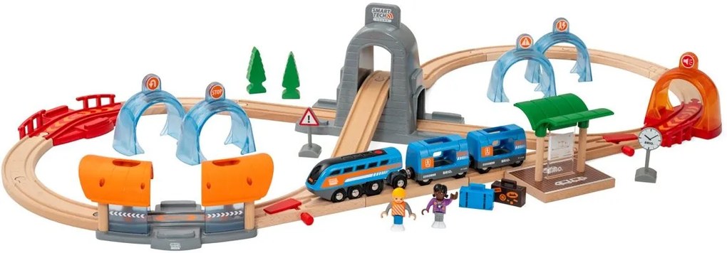 Vláčkodráha brio world 33972 smart tech sound cestovní set s tunely