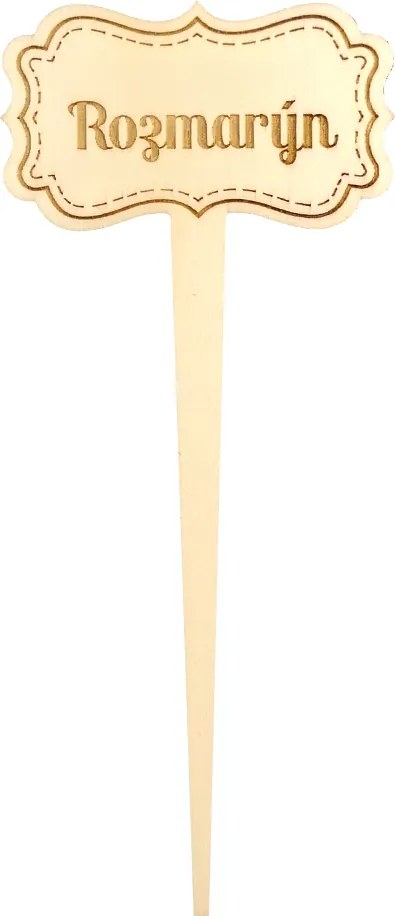AMADEA Dřevěný zápich - cedulka na bylinky Rozmarýn, výška 20 cm, český výrobek