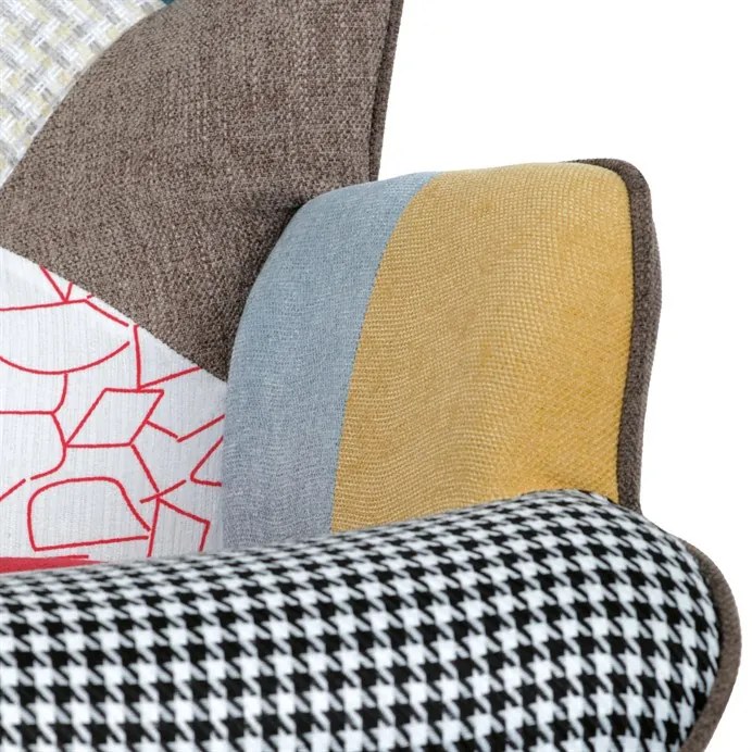 Houpací křeslo VENTURA - patchwork látka Barva: Vícebarevná