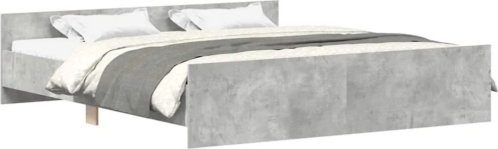 Rám postele s hlavovým a nožním čelem betonově šedý 160x200 cm 3203764