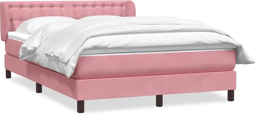 Box spring postel s matrací růžová 160x210 cm samet 3317870