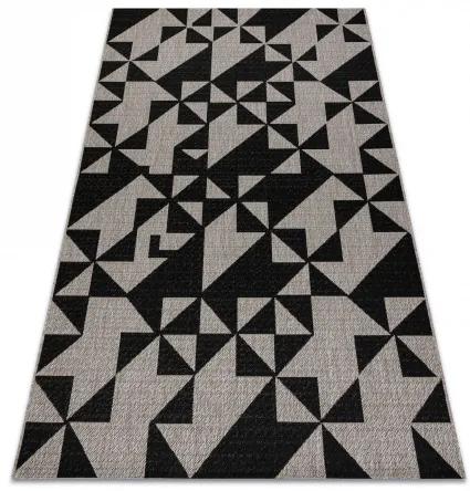 Dywany Luszczow Kusový koberec SIZAL FLOORLUX 20489 stříbrný / Černá TROJÚHELNÍK Rozměr koberce: 200 x 290 cm