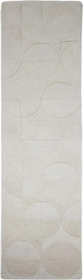 Slonovinový ručně tkaný vlněný běhoun 60x230 cm Gigi – Flair Rugs