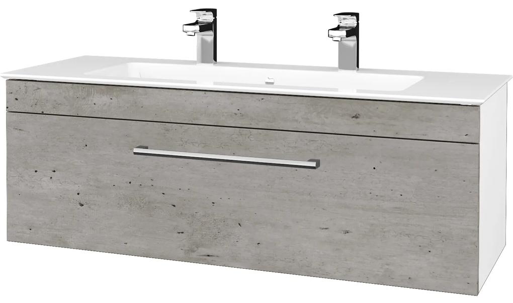 Dřevojas Koupelnová skříň ASTON SZZ 120 Varianta: N01 Bílá lesk / Úchytka T03 / D08 Wenge